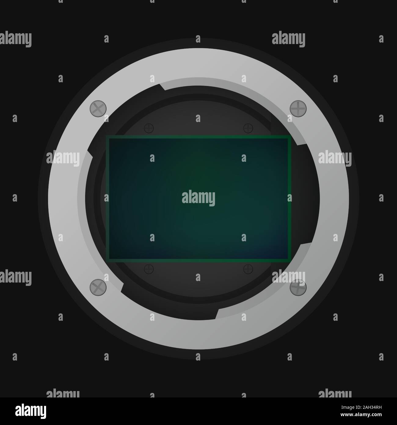 Full frame image sensor. Vector illustration. Part of camera Stock ...