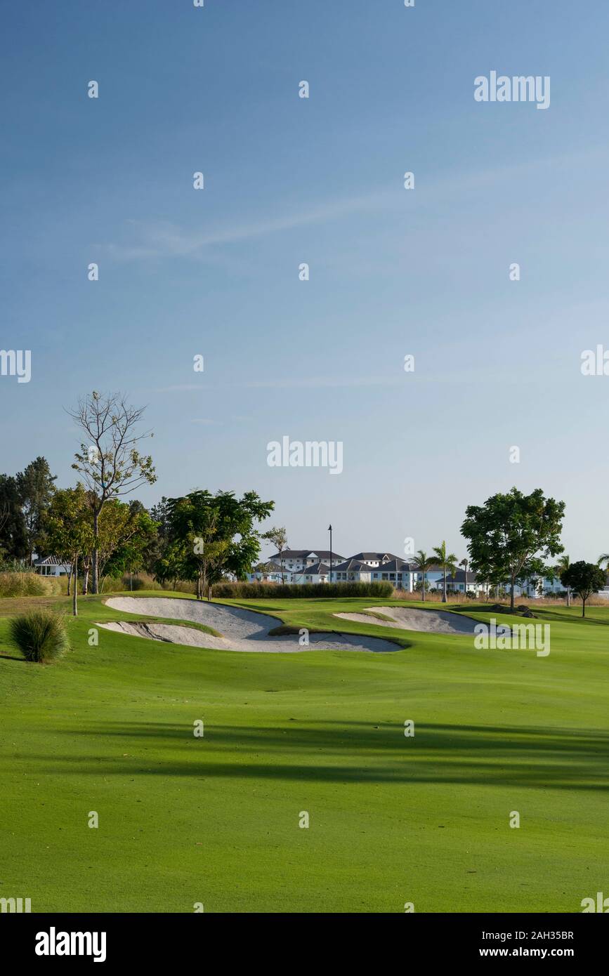 Bunkers on a golf course Stock Photo - Alamy