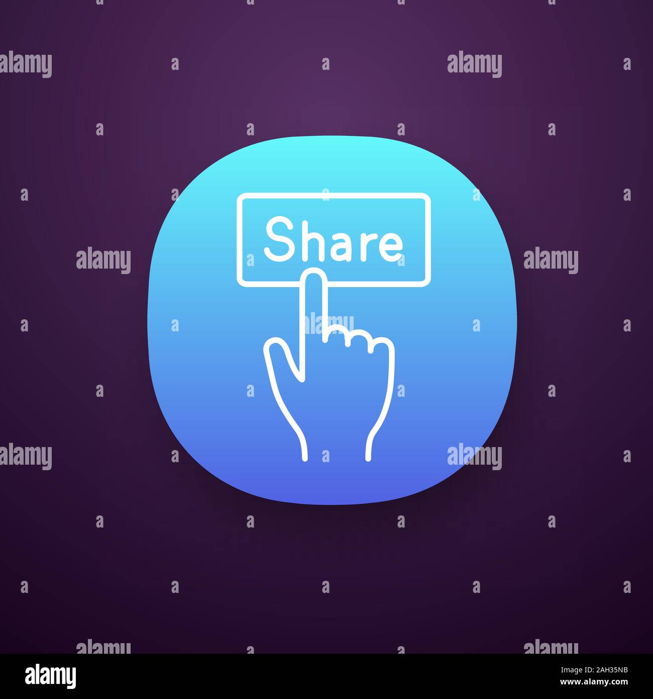 Share button app icon. UI/UX user interface. Social media activity ...