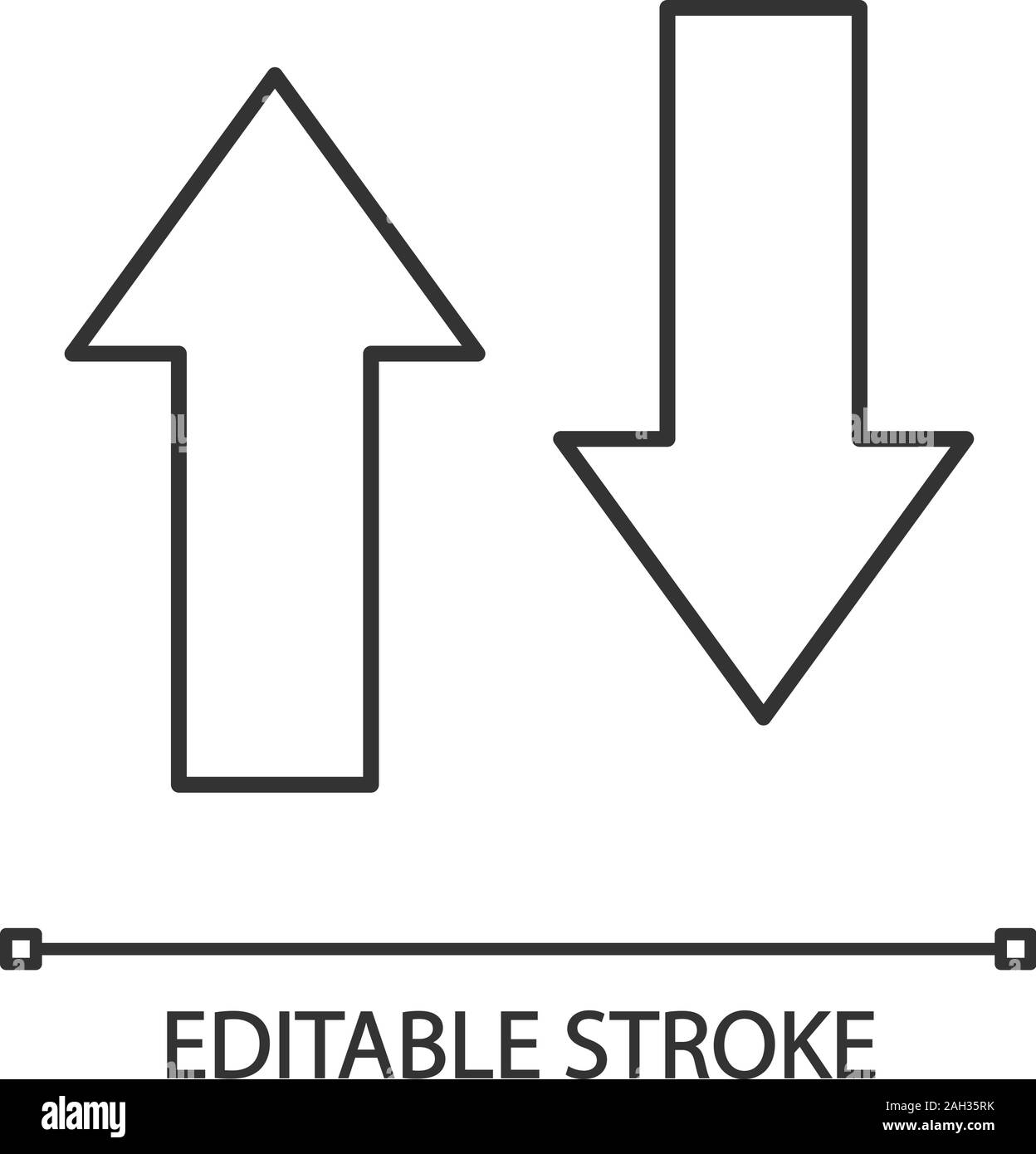 Vertical swap linear icon. Thin line illustration. Exchange arrows ...