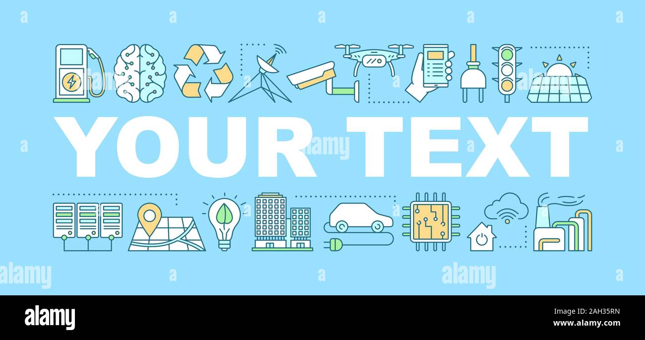Smart city word concepts banner. Urban facilities. Isolated lettering ...
