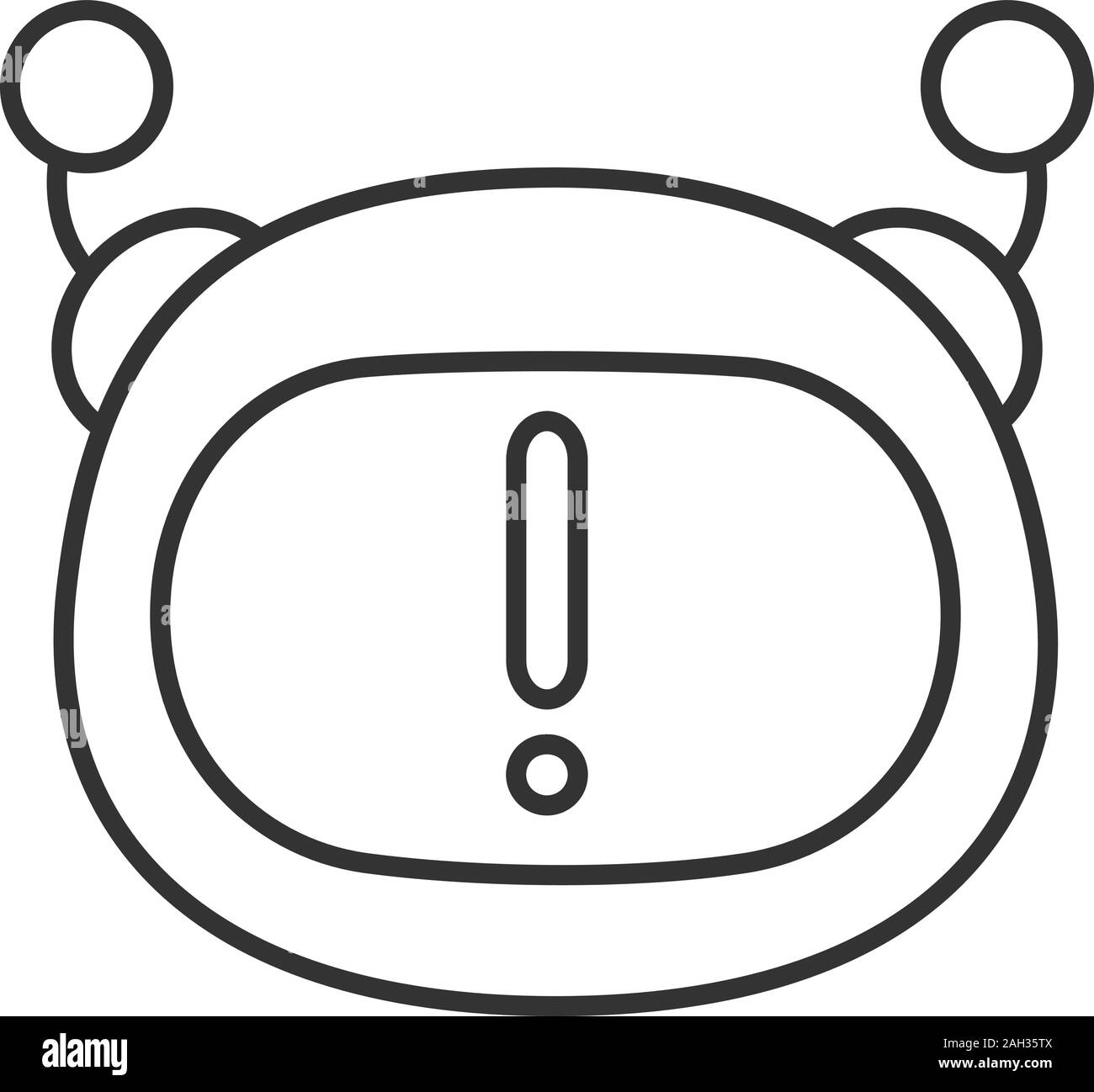 Chatbot notification linear icon. Thin line illustration. Chat bot face ...