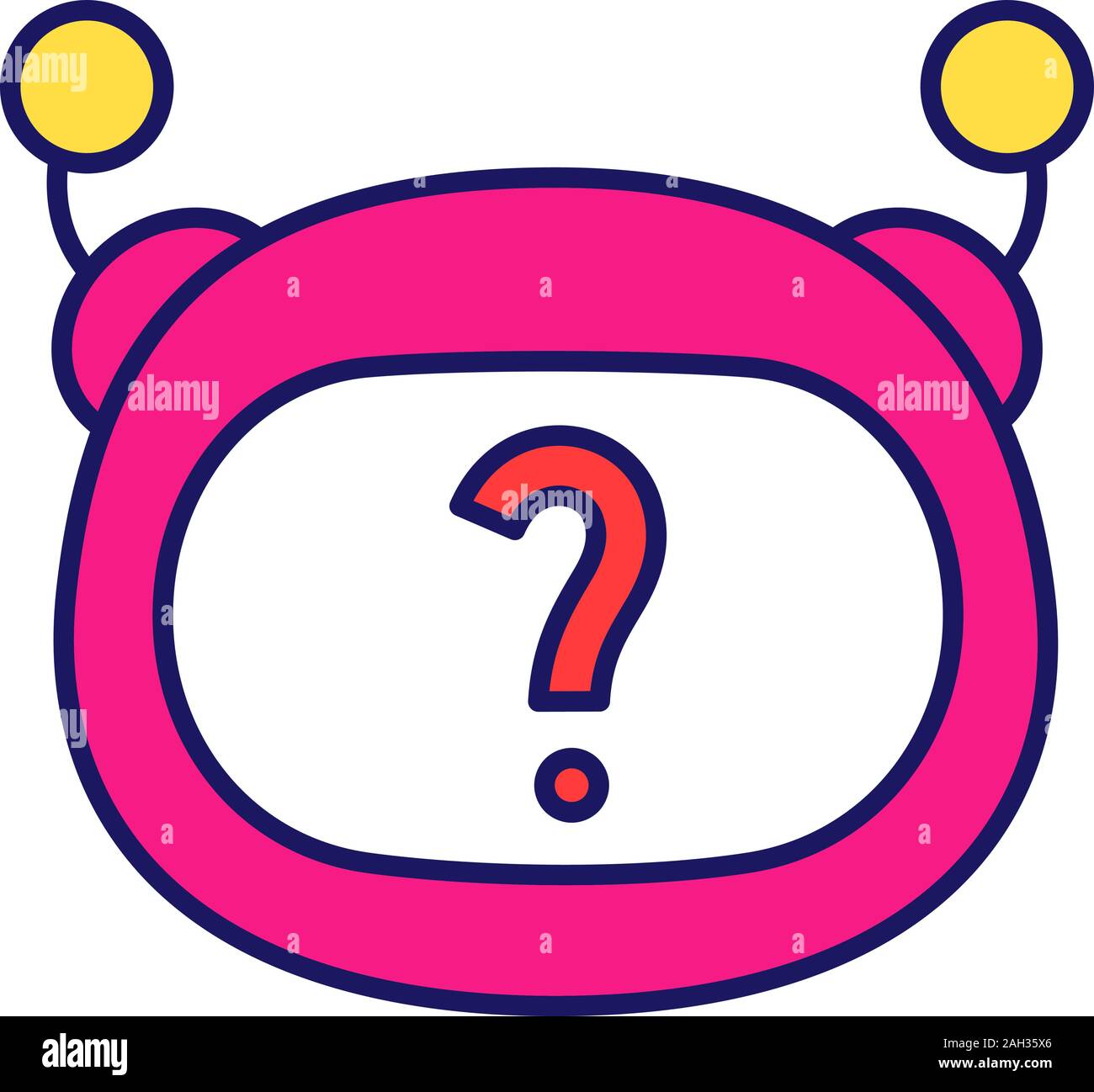 Help Chatbot Color Icon Faq Chat Bot Virtual Assistant Robot Face With Question Mark