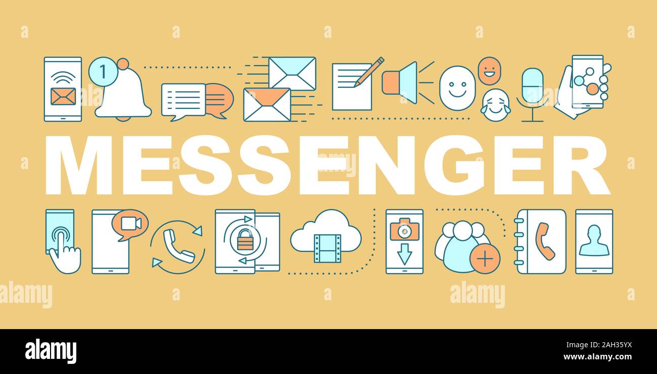 Messenger word concepts banner. Mailing, chatting. Online communication ...