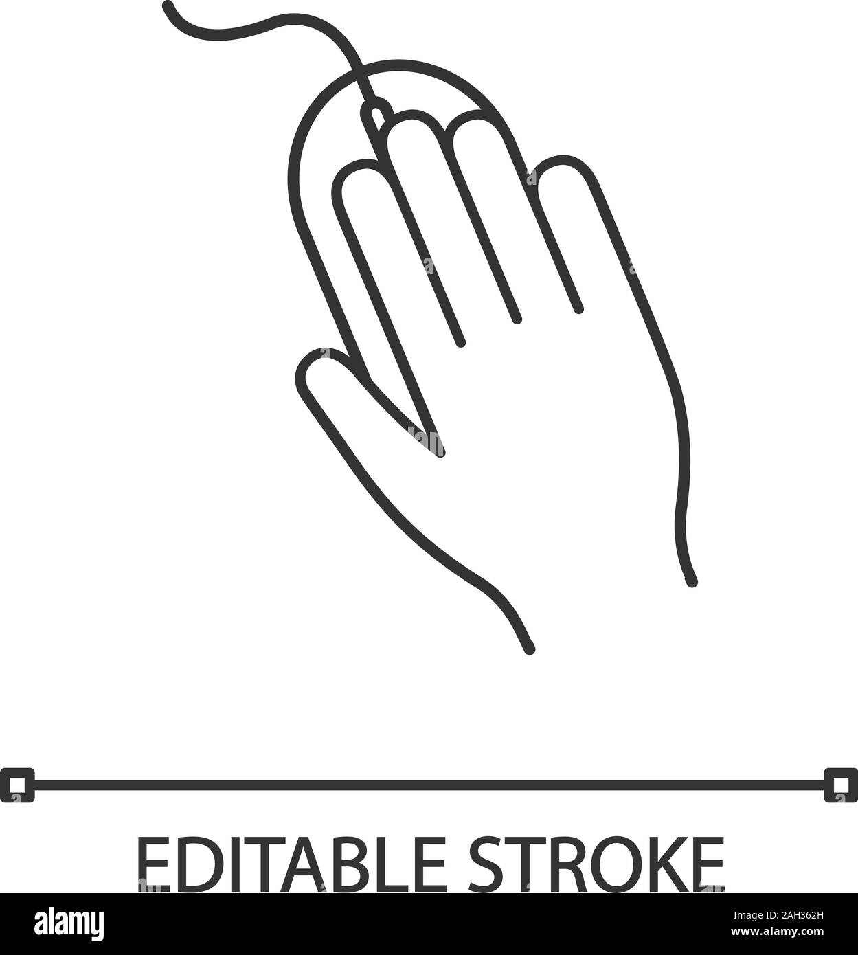 Computer mouse linear icon. Thin line illustration. Click. Contour ...