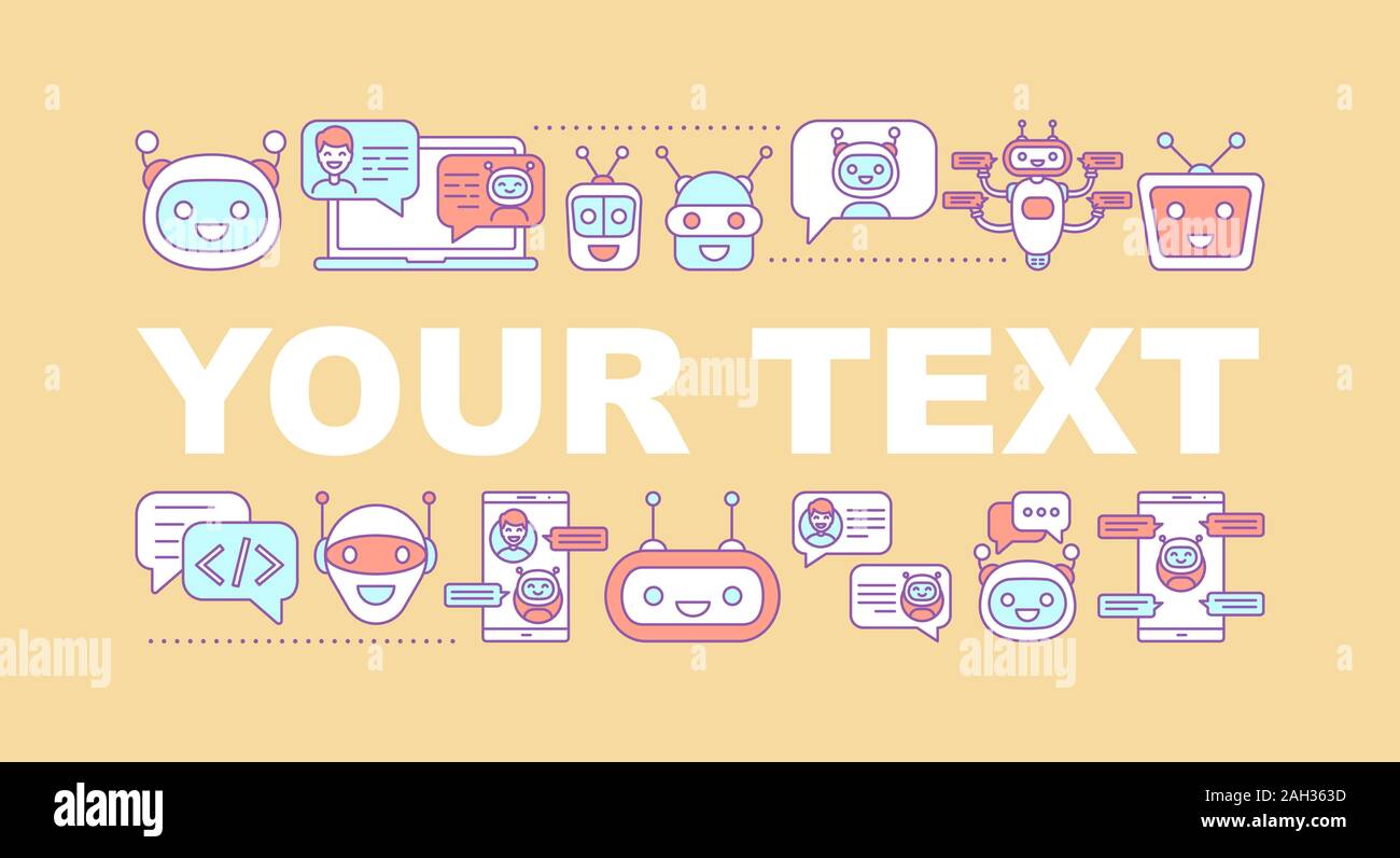 Chatbot word concepts banner. Chat bot. Service robot. Isolated ...