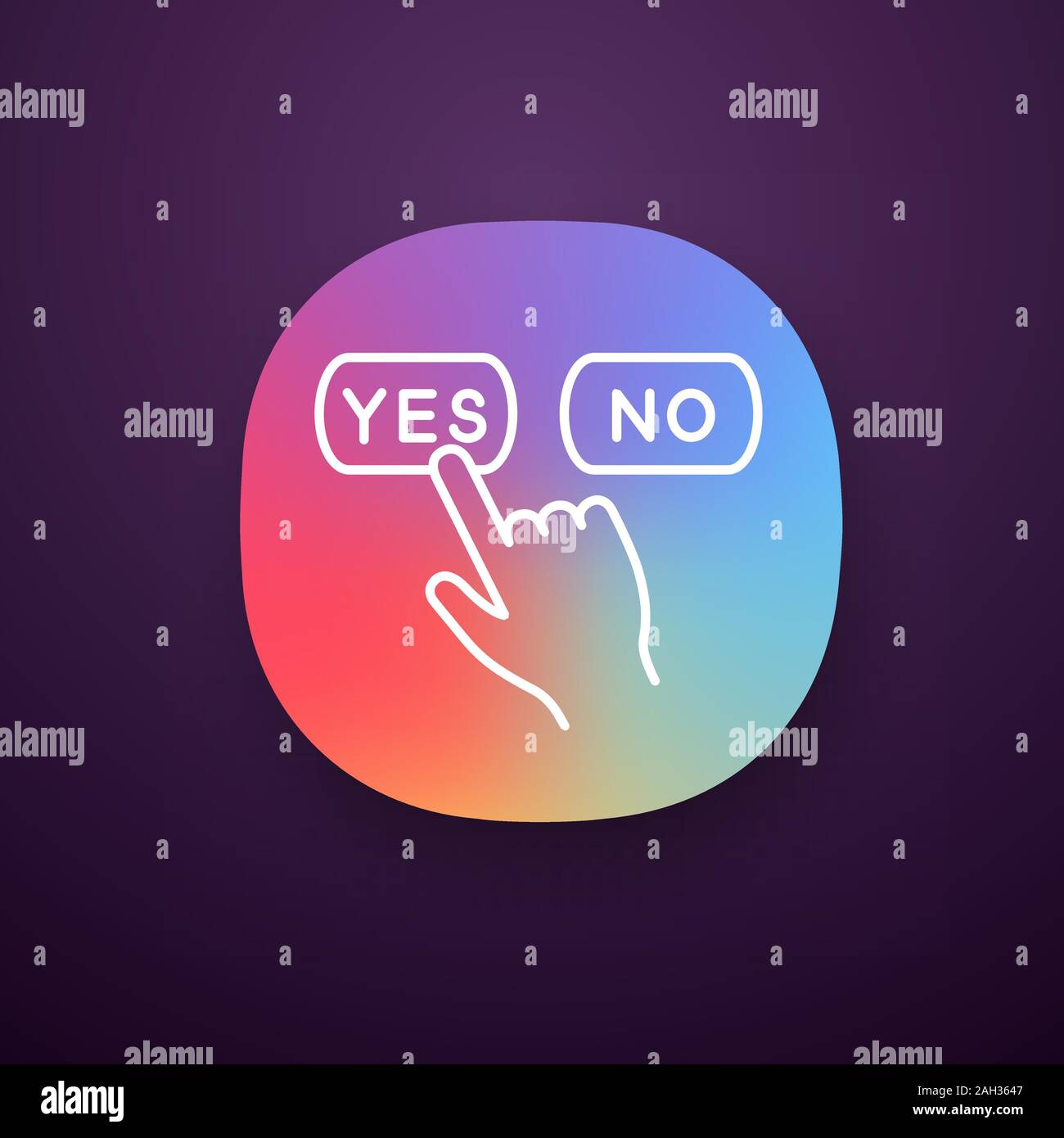 Yes Or No Click App Icon Uiux User Interface Accept And Decline Buttons Hand Pressing Button