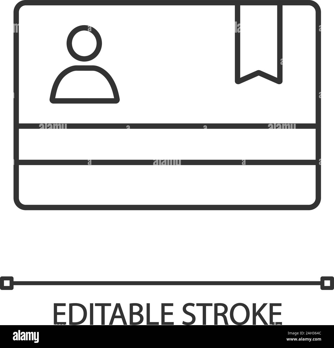 Membership card linear icon. Business card. Thin line illustration. ID ...