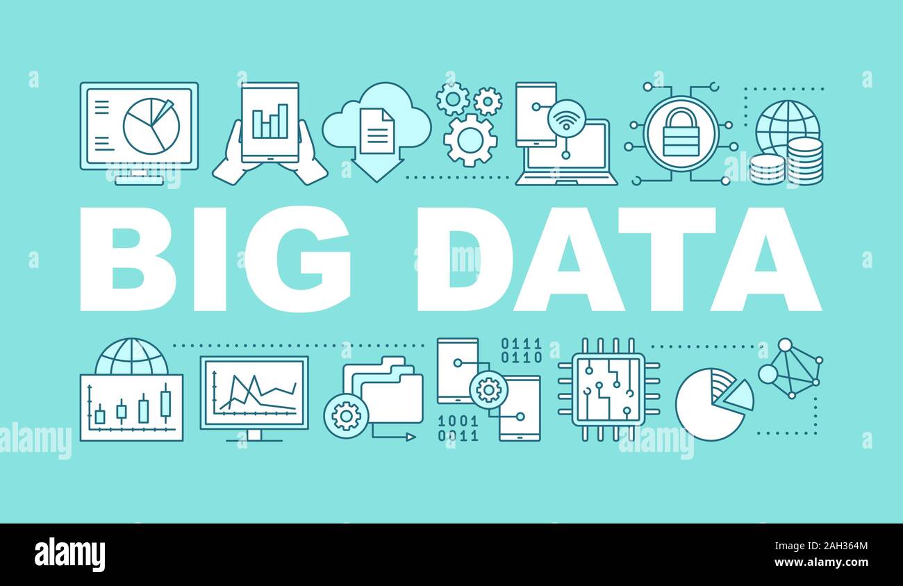 Big data word concepts banner. Digital technology. Computing. Isolated ...