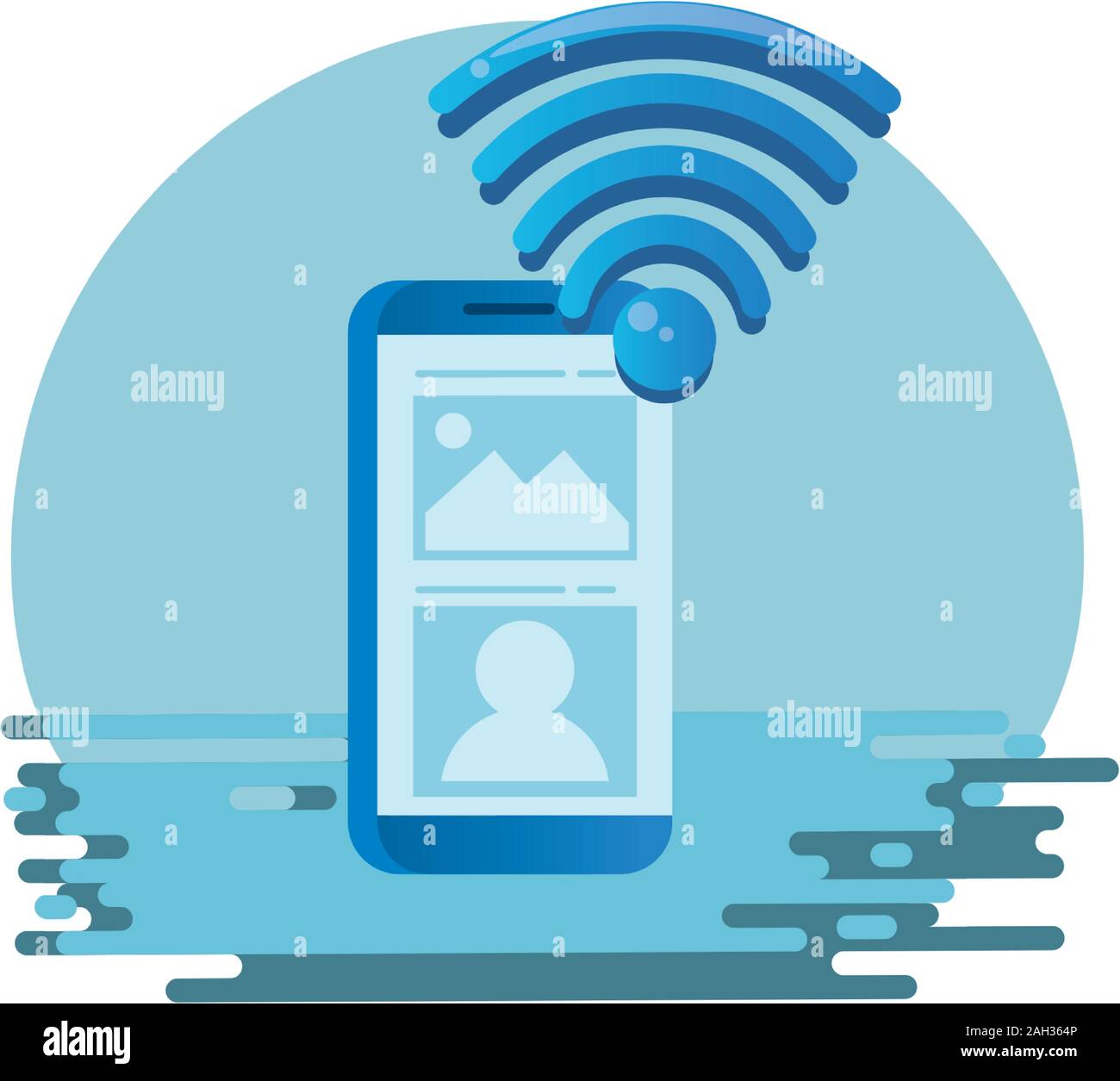 smartphone electronic device with wifi signal Stock Vector Image & Art ...