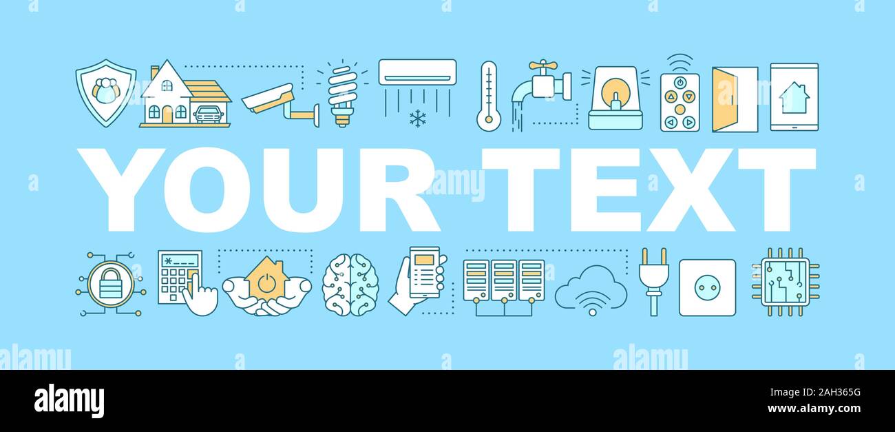 Smart house word concepts banner. Home automation system. Isolated ...