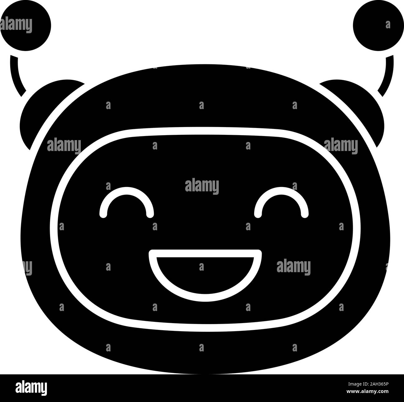 Laughing robot emoji glyph icon. Happy chatbot smiley with broad smile ... Laughing robot emoji glyph icon. Happy chatbot smiley with broad smile ...
