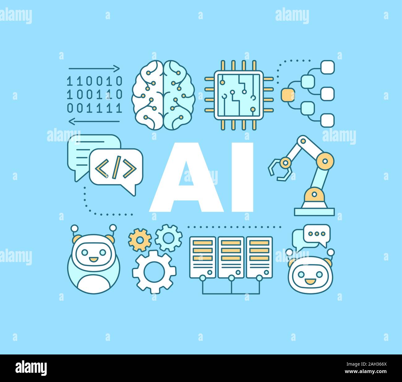 AI word concepts banner. Artificial intelligence. IT technology ...