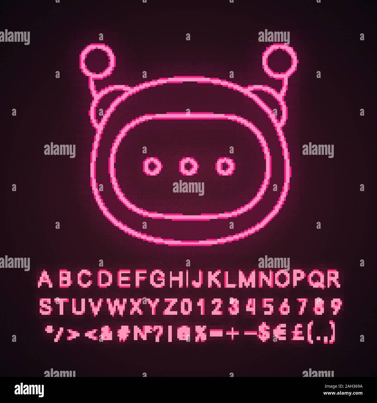 Chatbot message neon light icon. Chat bot. Artificial conversational entity. Virtual assistant ...