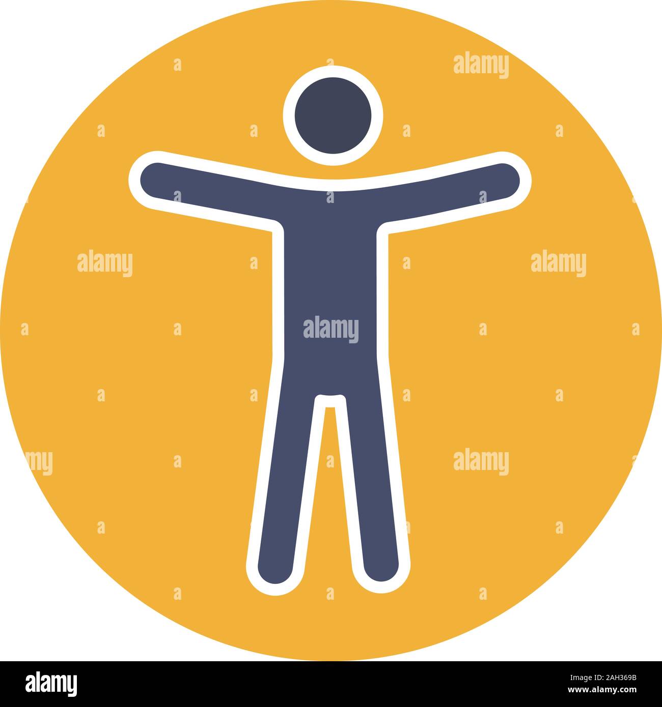 Web accessibility glyph color icon. Silhouette symbol on white ...