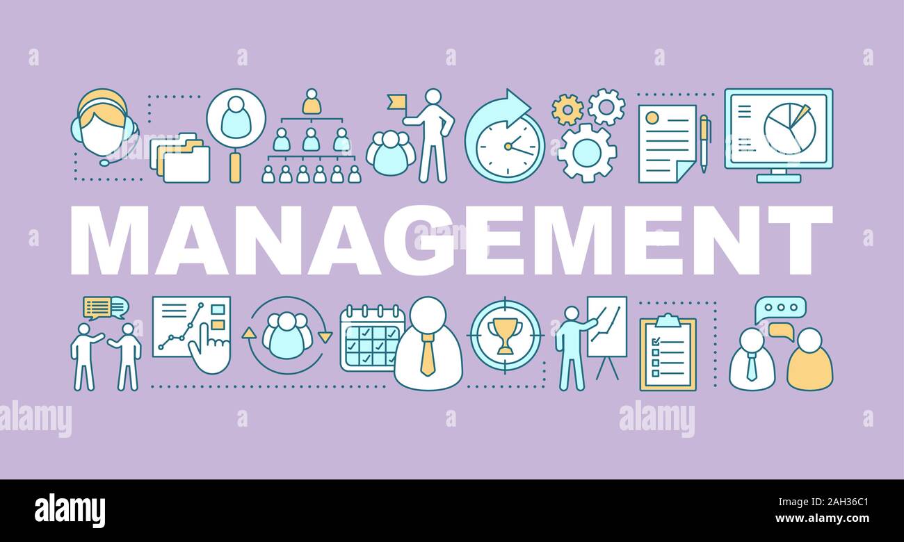 Management word concepts banner. Leadership. Career growth. Isolated ...
