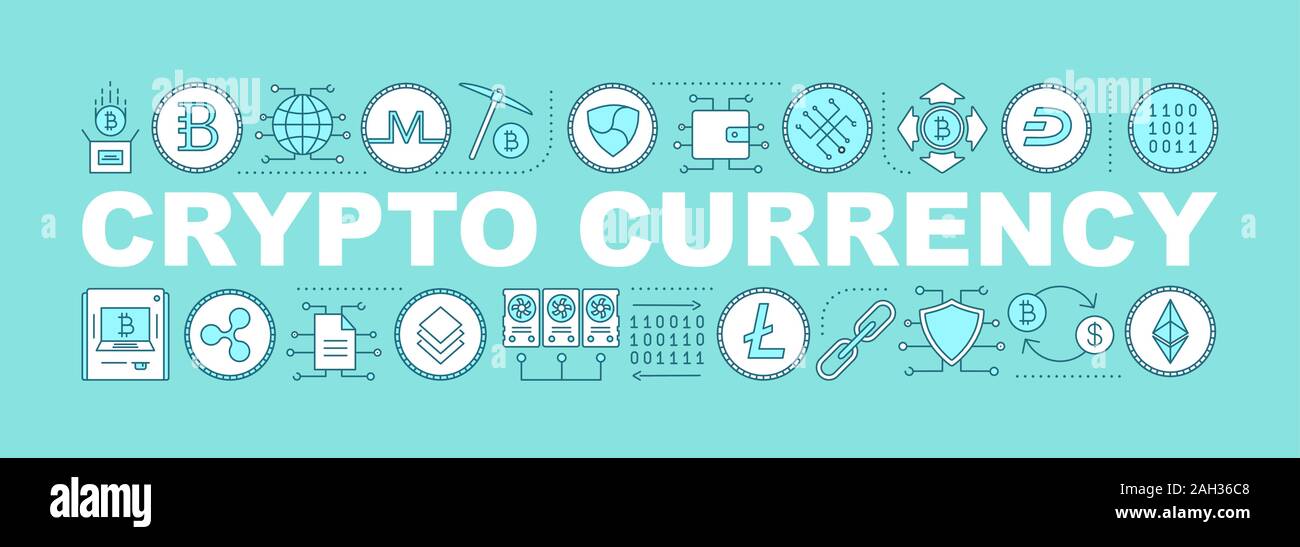 Cryptocurrency word concepts banner. Crypto mining business. Isolated ...
