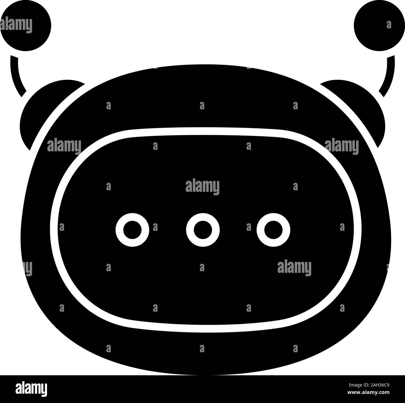 Chatbot message glyph icon. Silhouette symbol. Negative space. Chat bot ...