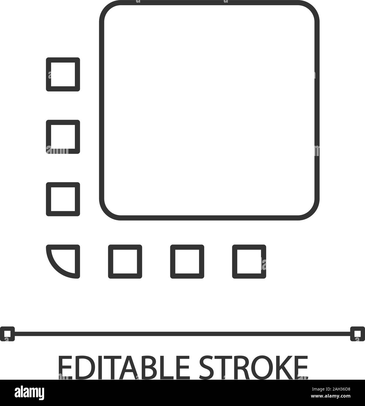 Flip to front button linear icon. Thin line illustration. Contour ...
