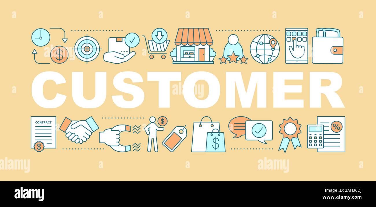 Customer word concepts banner. Product realization. Marketing. Shopping ...