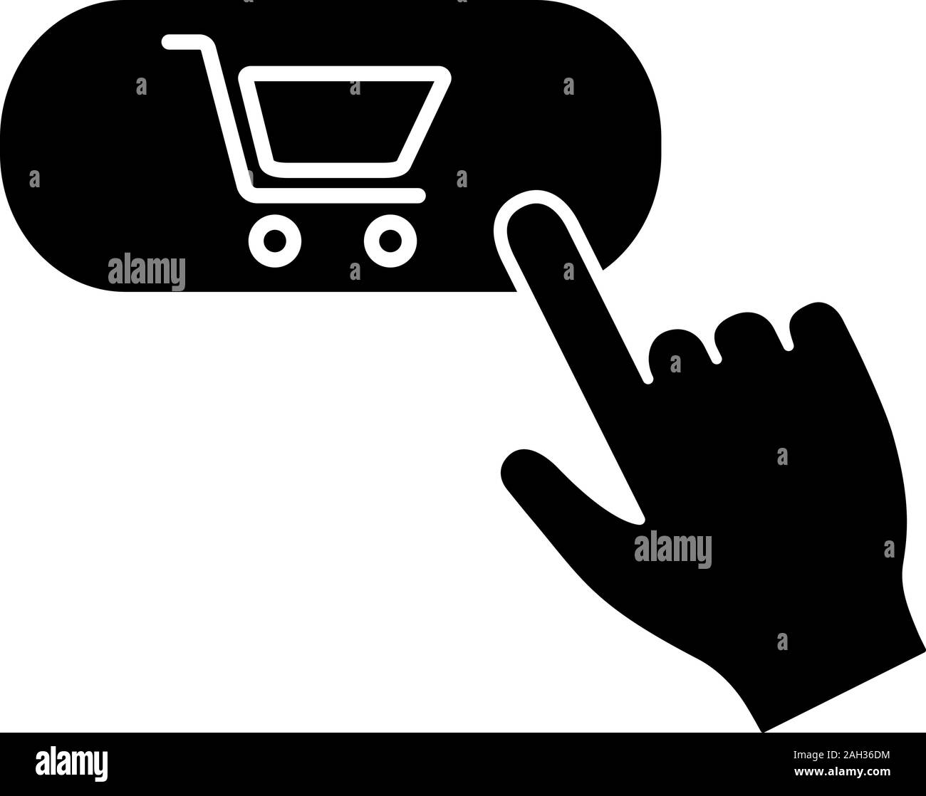 Buy button glyph icon. Add to cart. Online shopping. Digital purchase ...