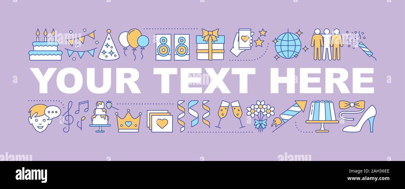 Birthday party word concepts banner. Greeting. Holiday celebration ...