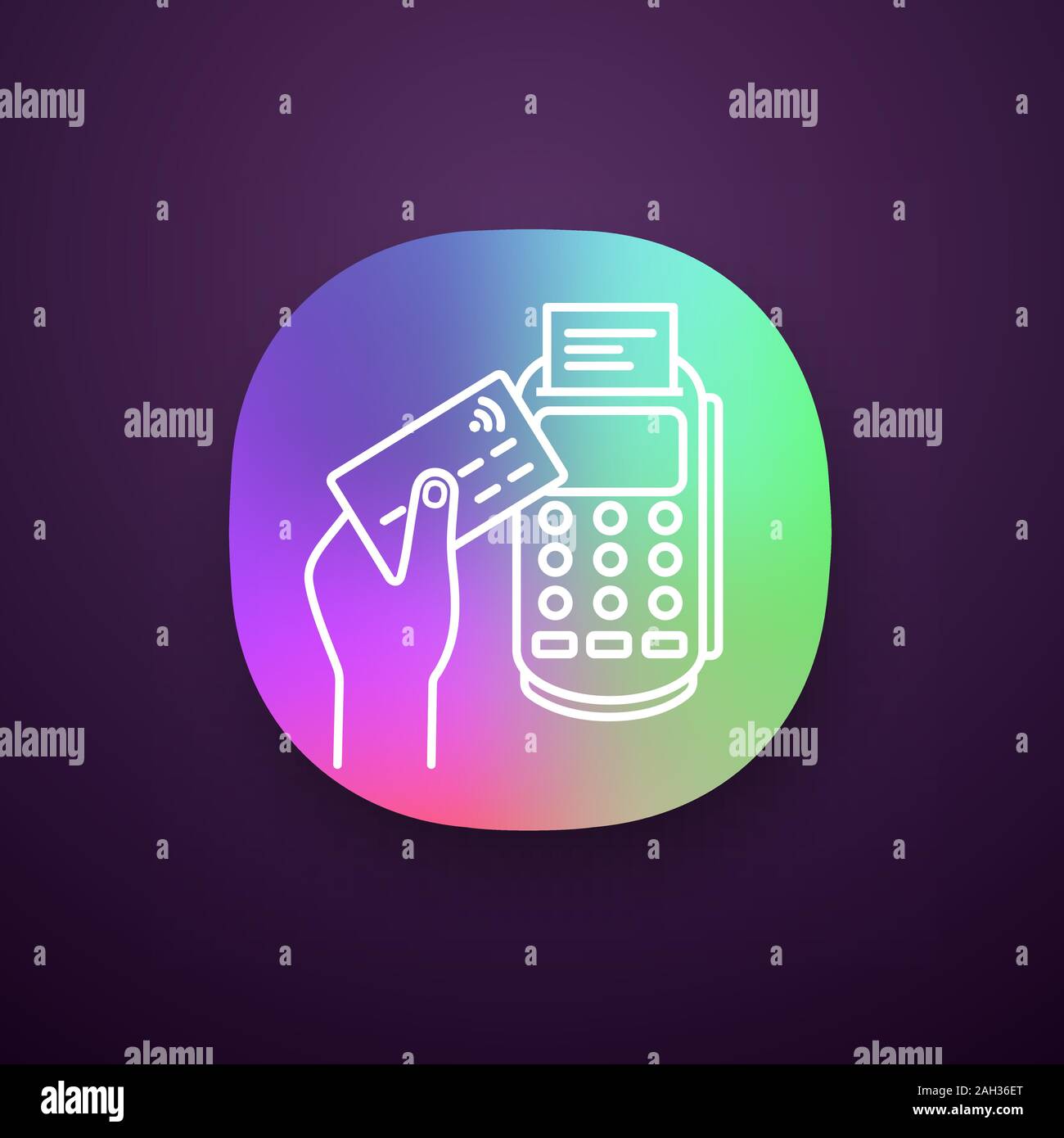 Payment terminal app icon. UI/UX user interface. POS terminal. NFC ...