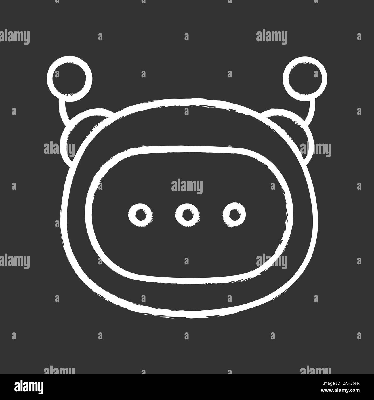 Chatbot message chalk icon. Chat bot. Artificial conversational entity. Virtual assistant ...