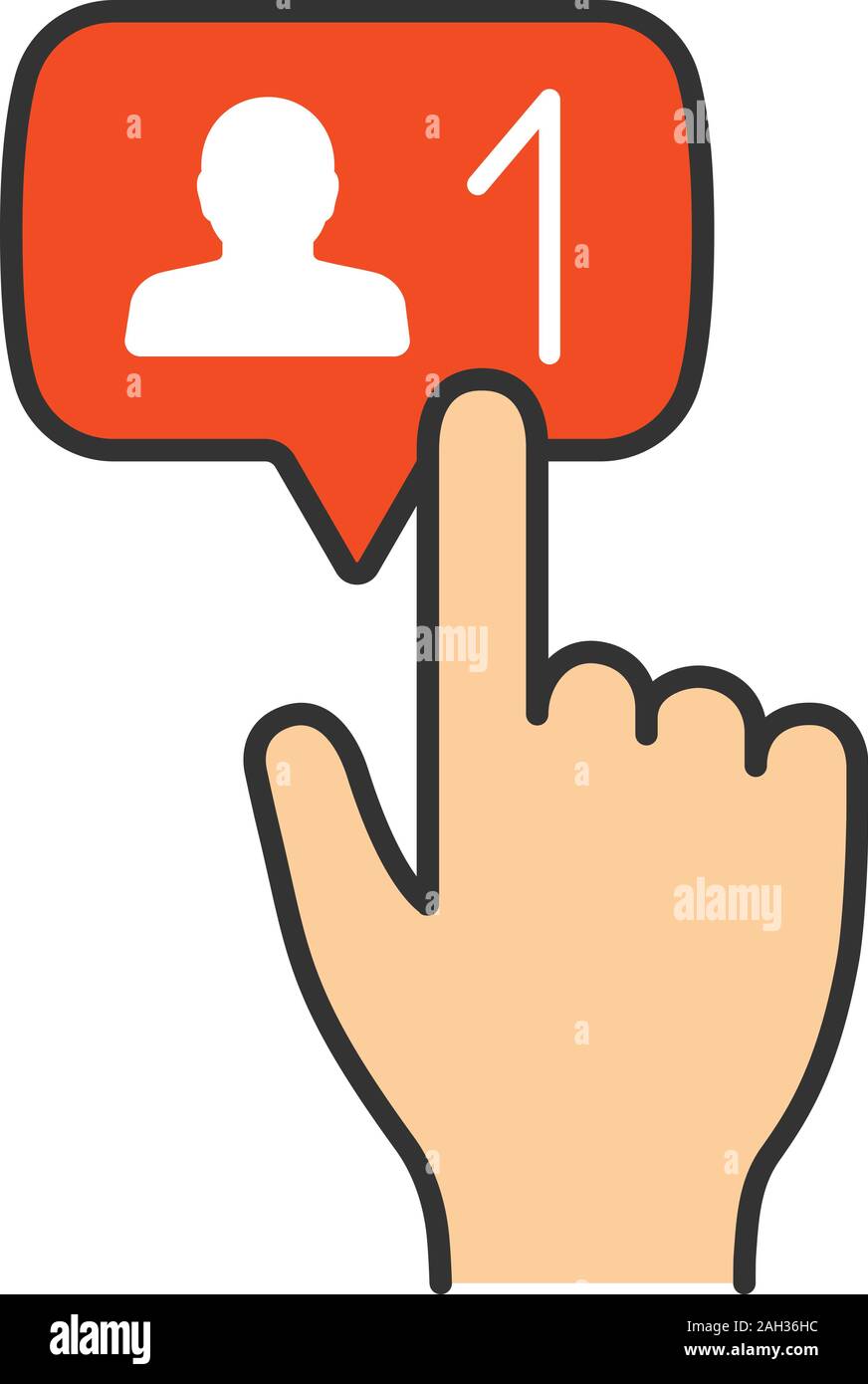 New follower button click color icon. Social media subscriber. New ...