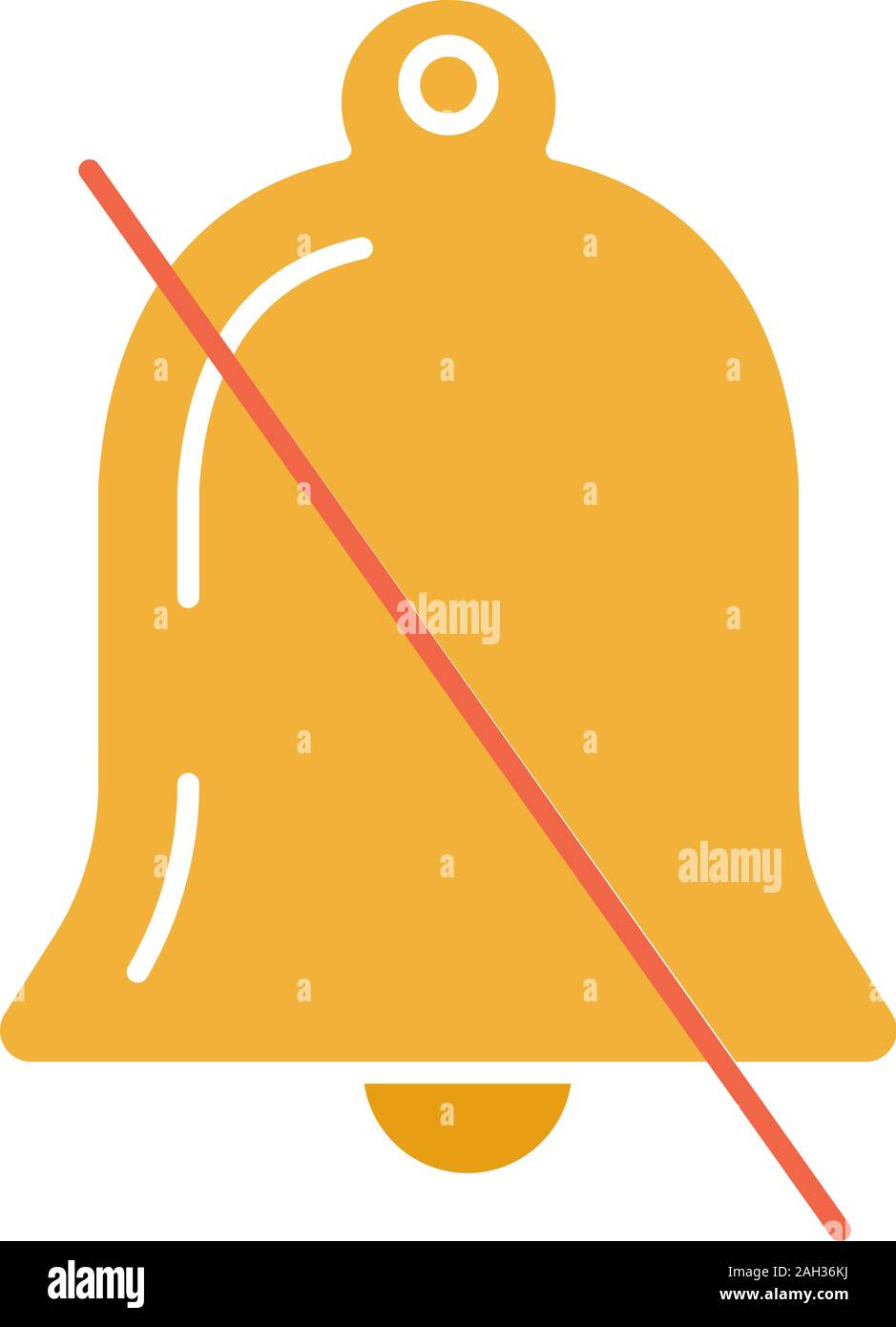 Notifications off glyph color icon. Reminder alarm off. Mute ...