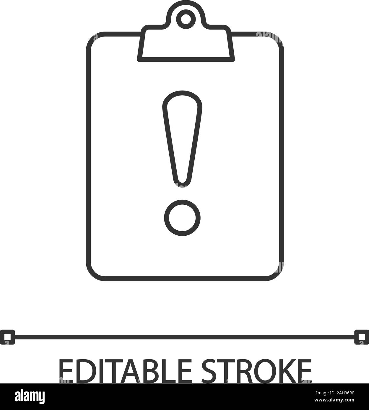Assignment late linear icon. Thin line illustration. Clipboard with ...