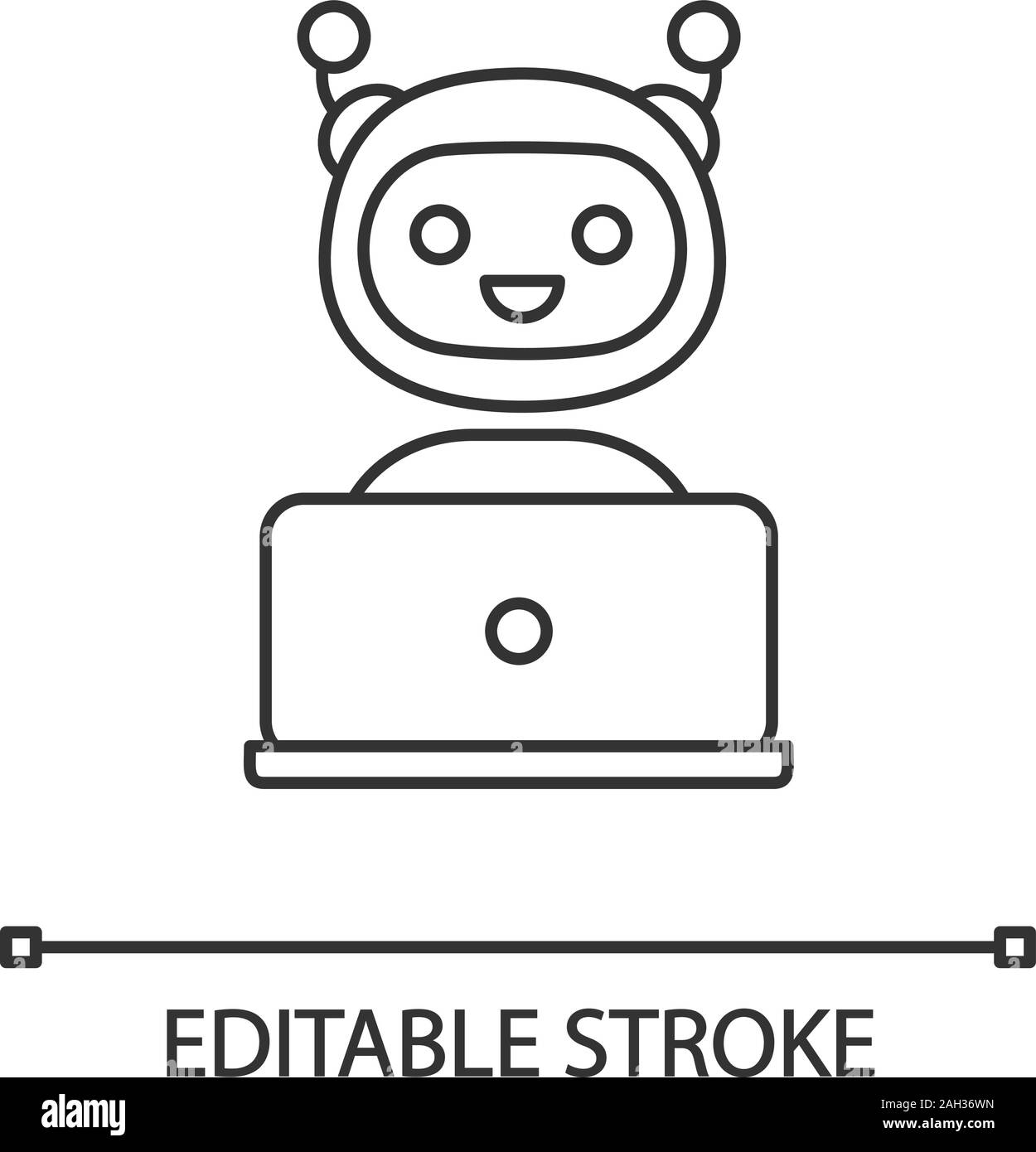 Chatbot Linear Icon Thin Line Illustration Chat Bot Artificial Conversational Entity Virtual