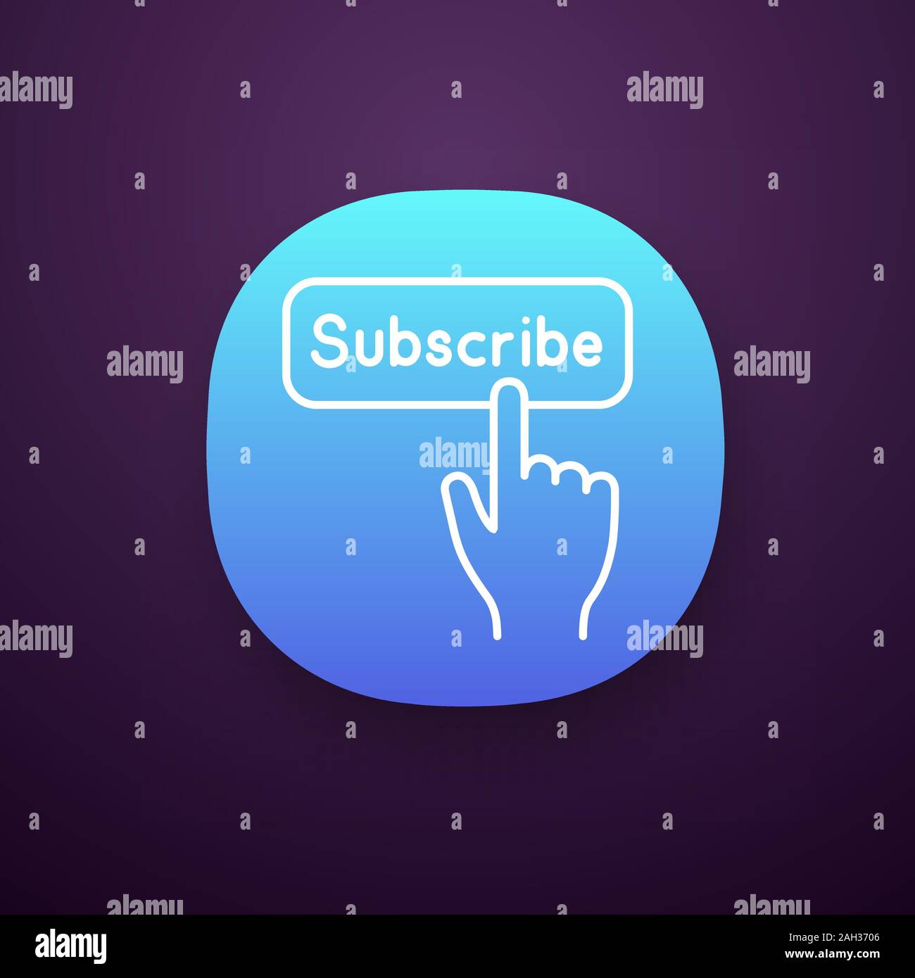 Subscribe button click app icon. UI/UX user interface. Subscription ...