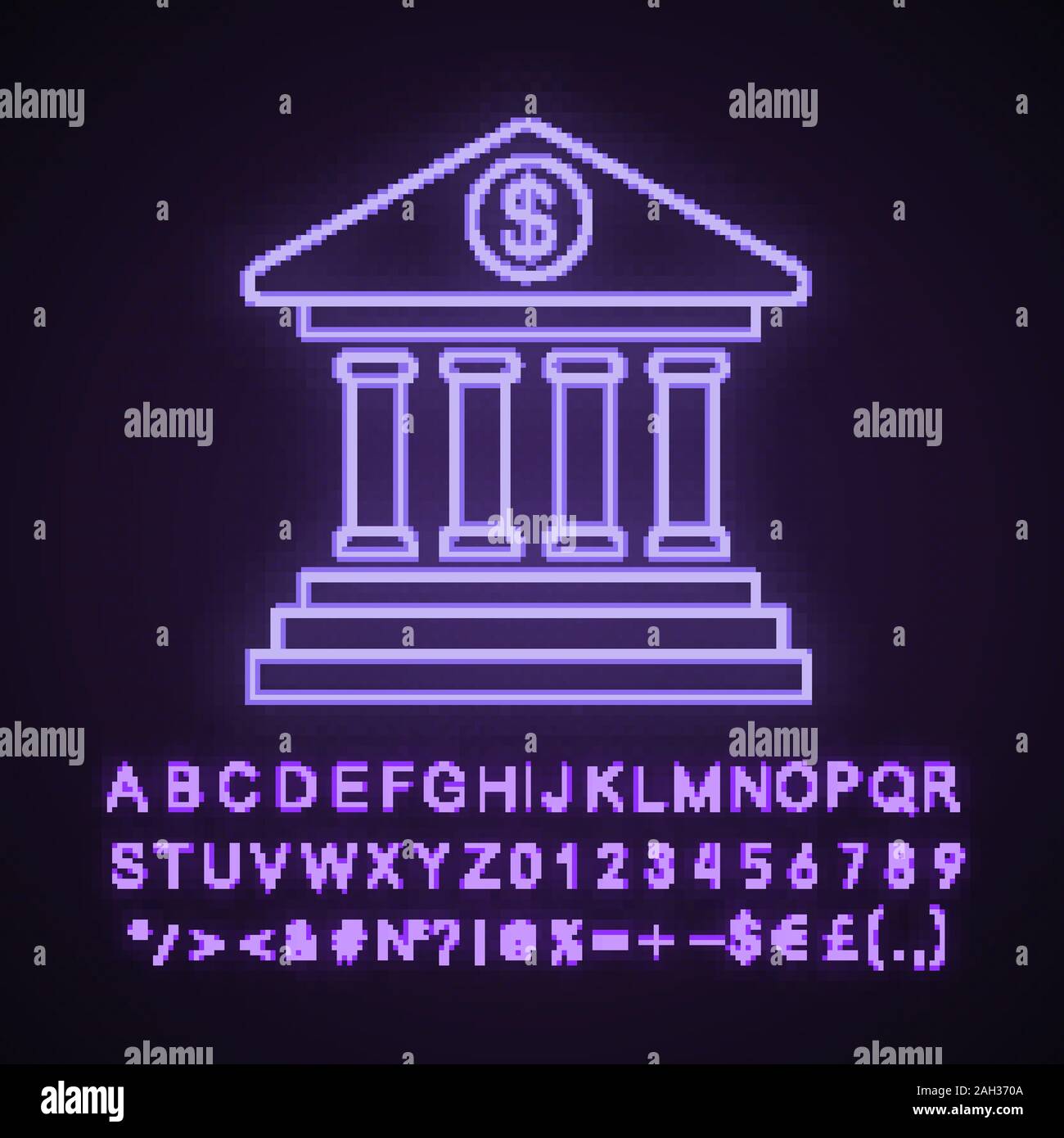 Online banking neon light icon. Glowing sign with alphabet, numbers and ...
