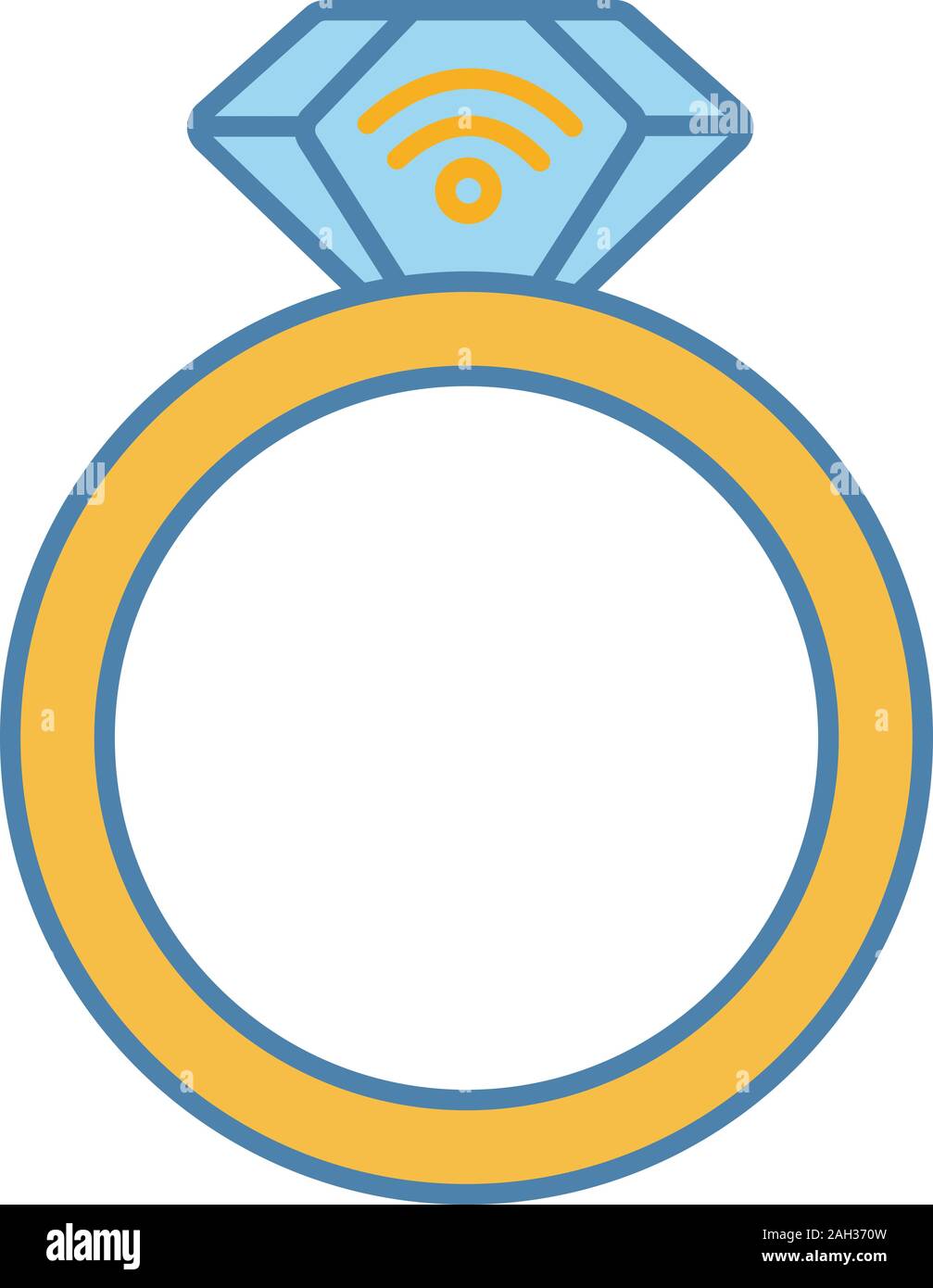 NFC ring color icon. Near field communication. RFID transponder. Smart ...