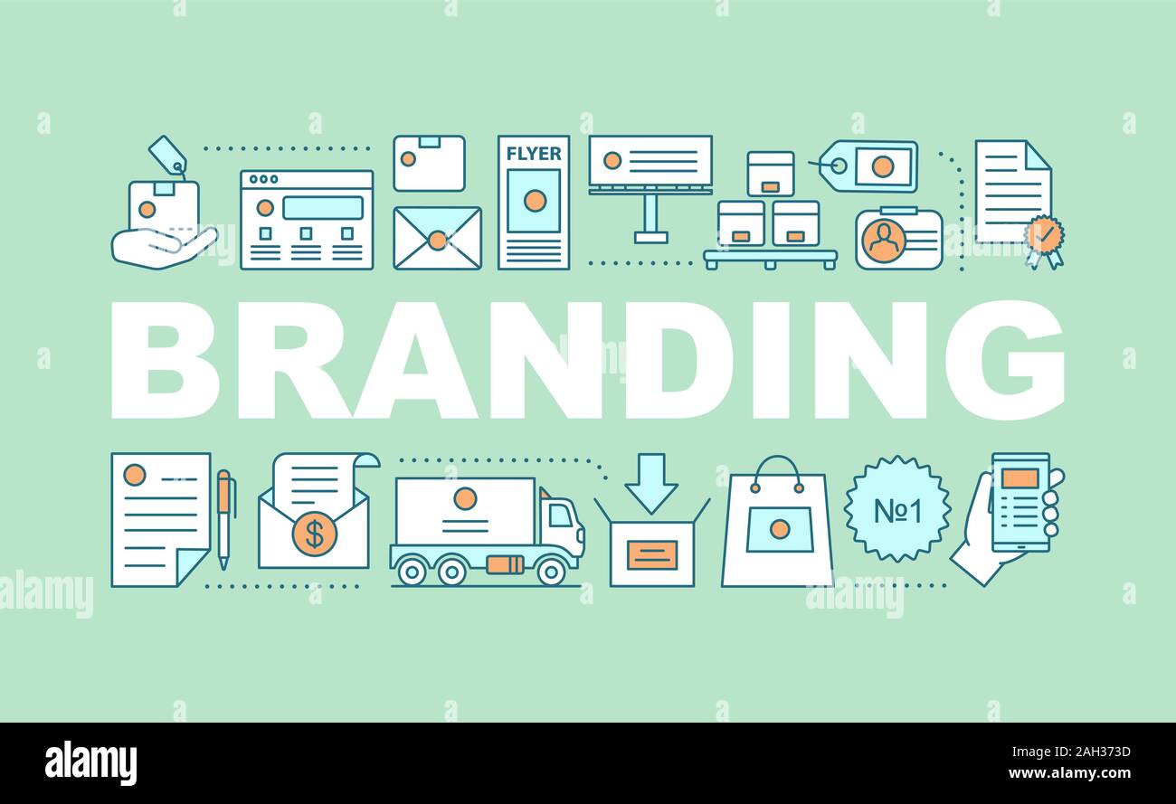 Branding word concepts banner. Advertising. Logo design. Isolated ...