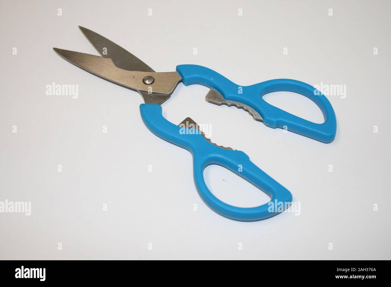 Kitchen scissors on white background Stock Photo - Alamy