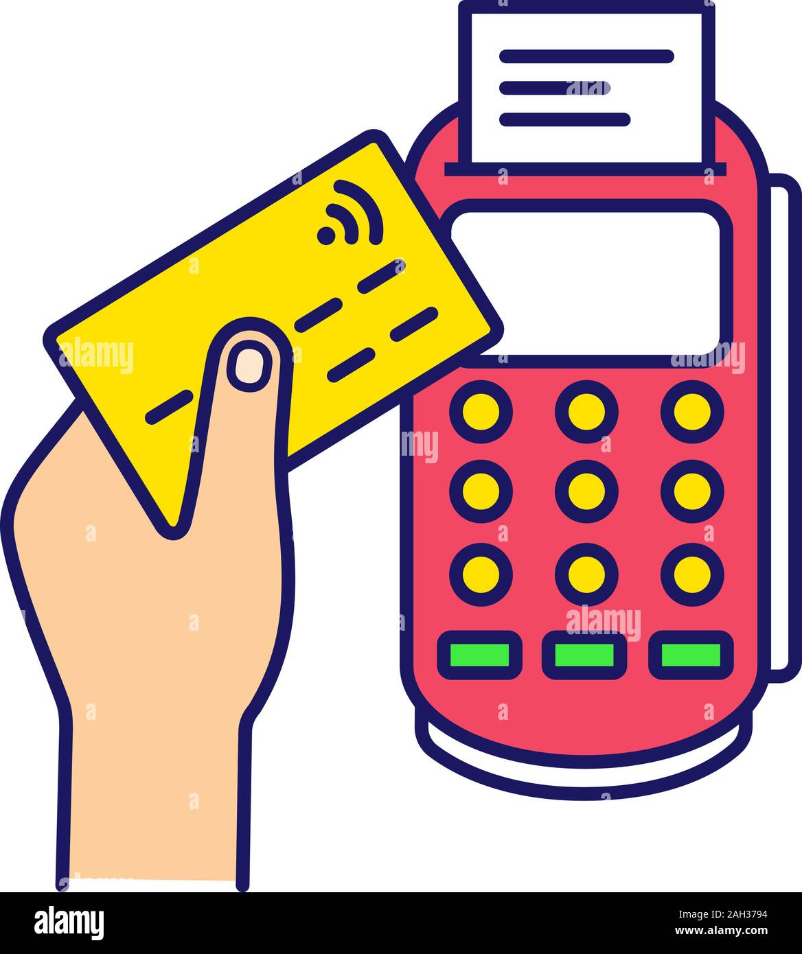 Payment Terminal Color Icon Pos Terminal Nfc Payment Contactless Transaction Near Field