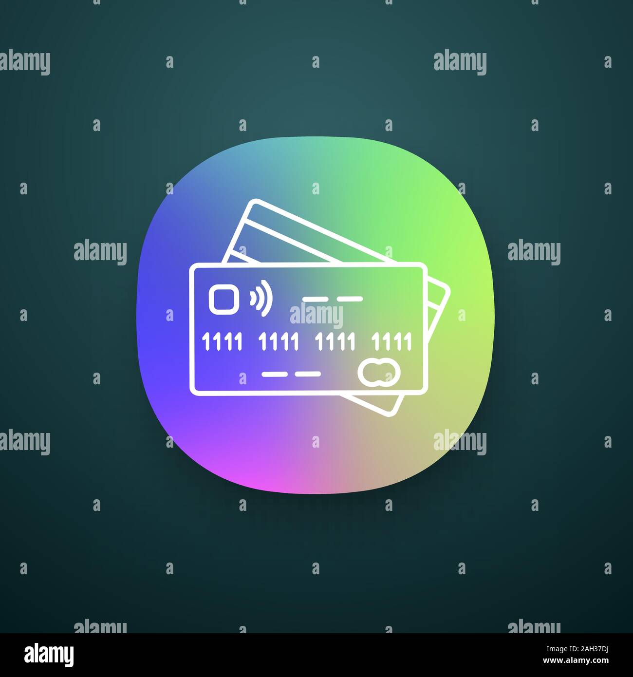 NFC credit card app icon. Cashless payment. E-payment. UI/UX user ...