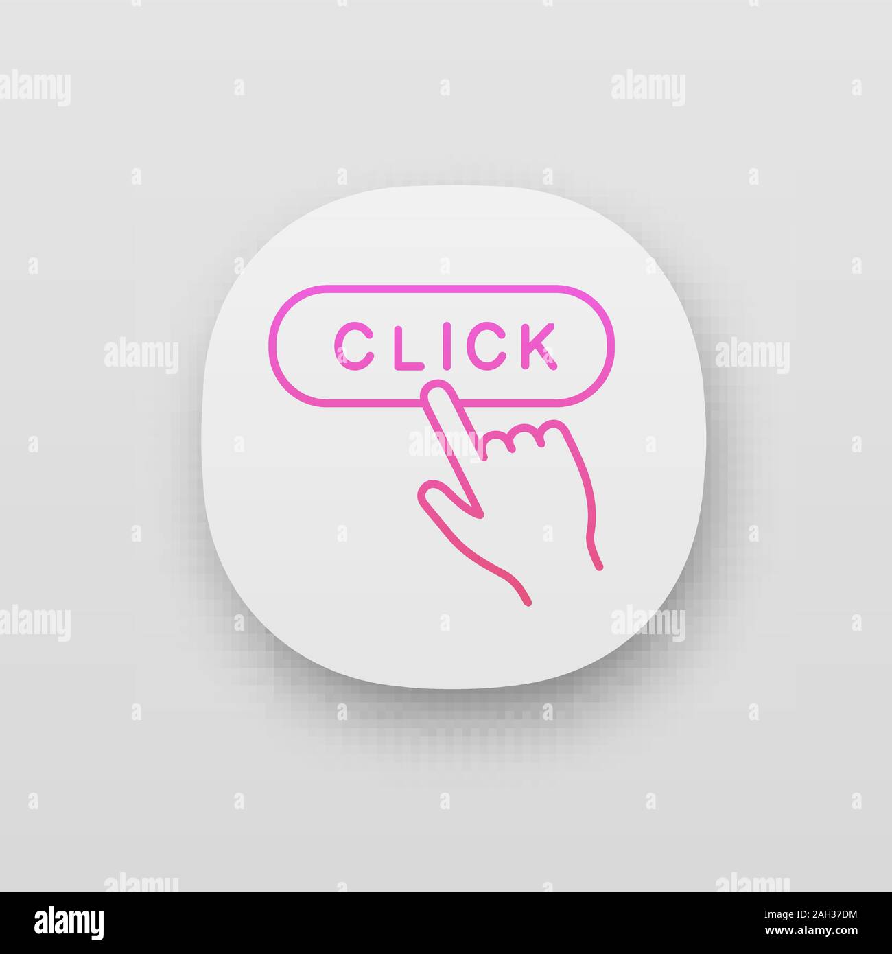 Click button app icon. UI/UX user interface. Webpage navigation. Hand ...