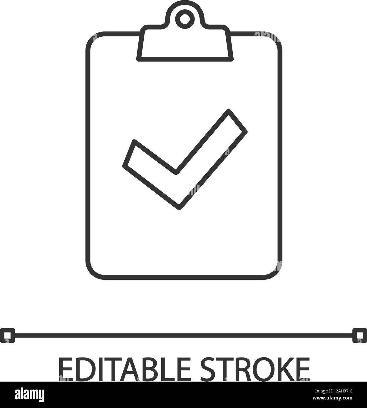 Assignment turned in linear icon. Successfully tested. Thin line ...