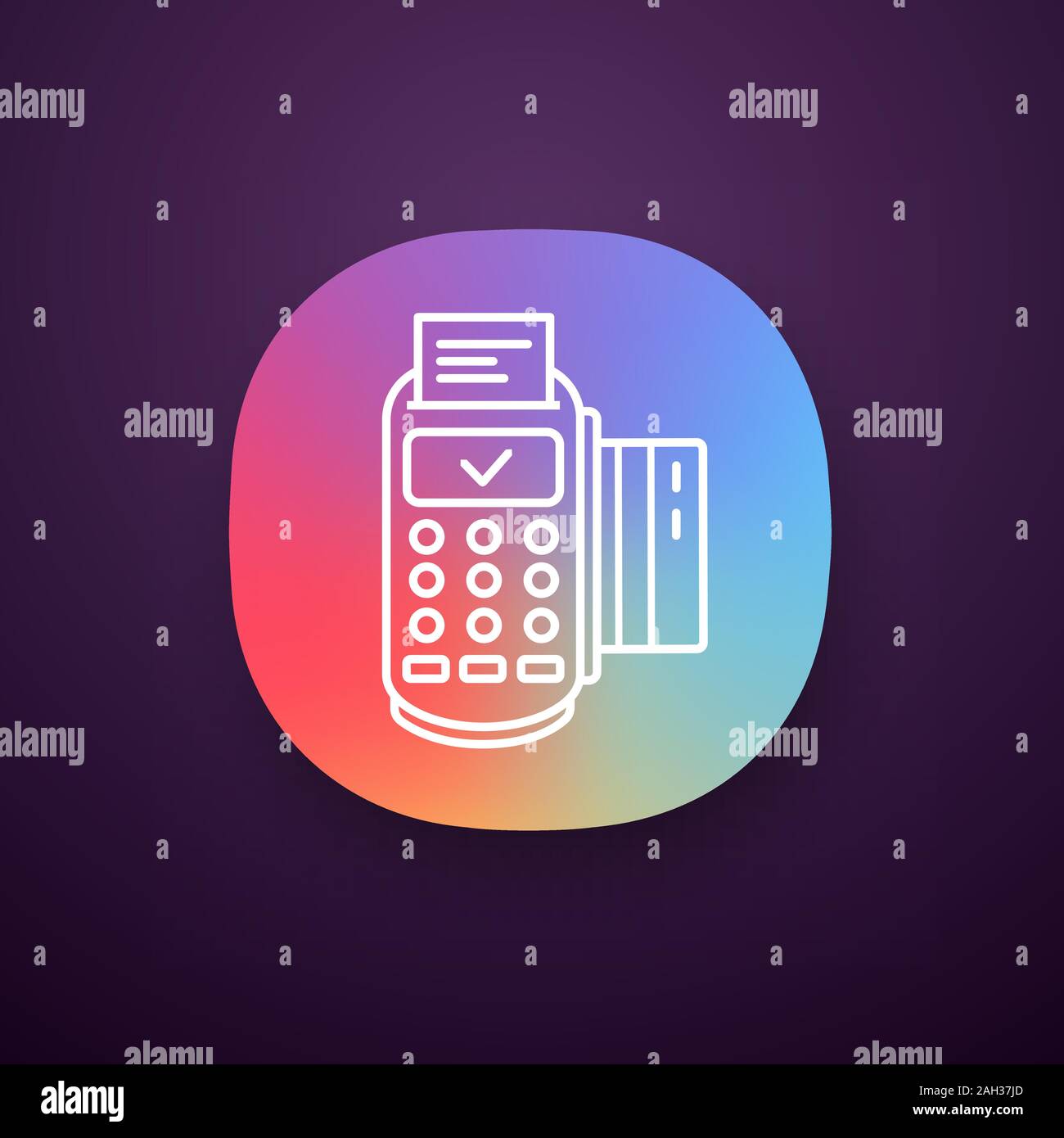 Successful POS terminal transaction app icon. UI/UX user interface ...