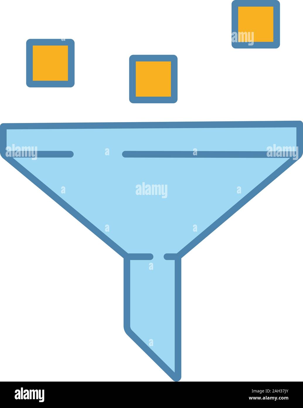 Data Filtering System Color Icon Machine Learning Process Data Mining Funnel Statistics