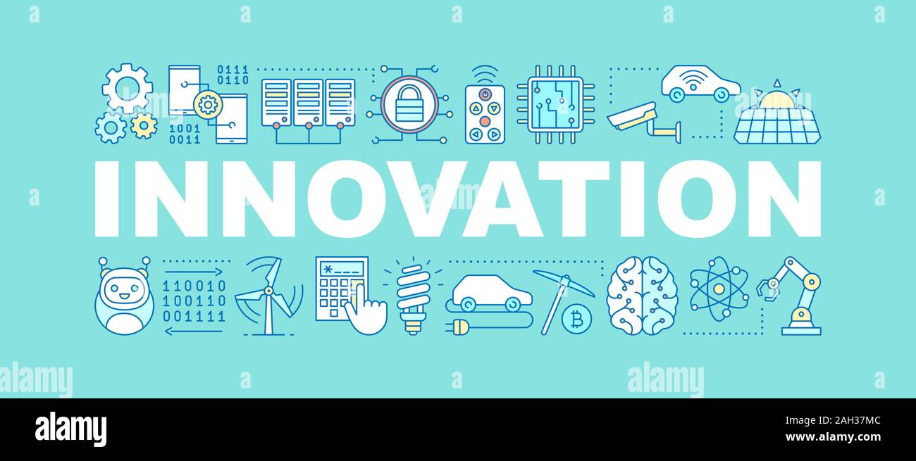Innovation word concepts banner. Technological progress. Isolated ...