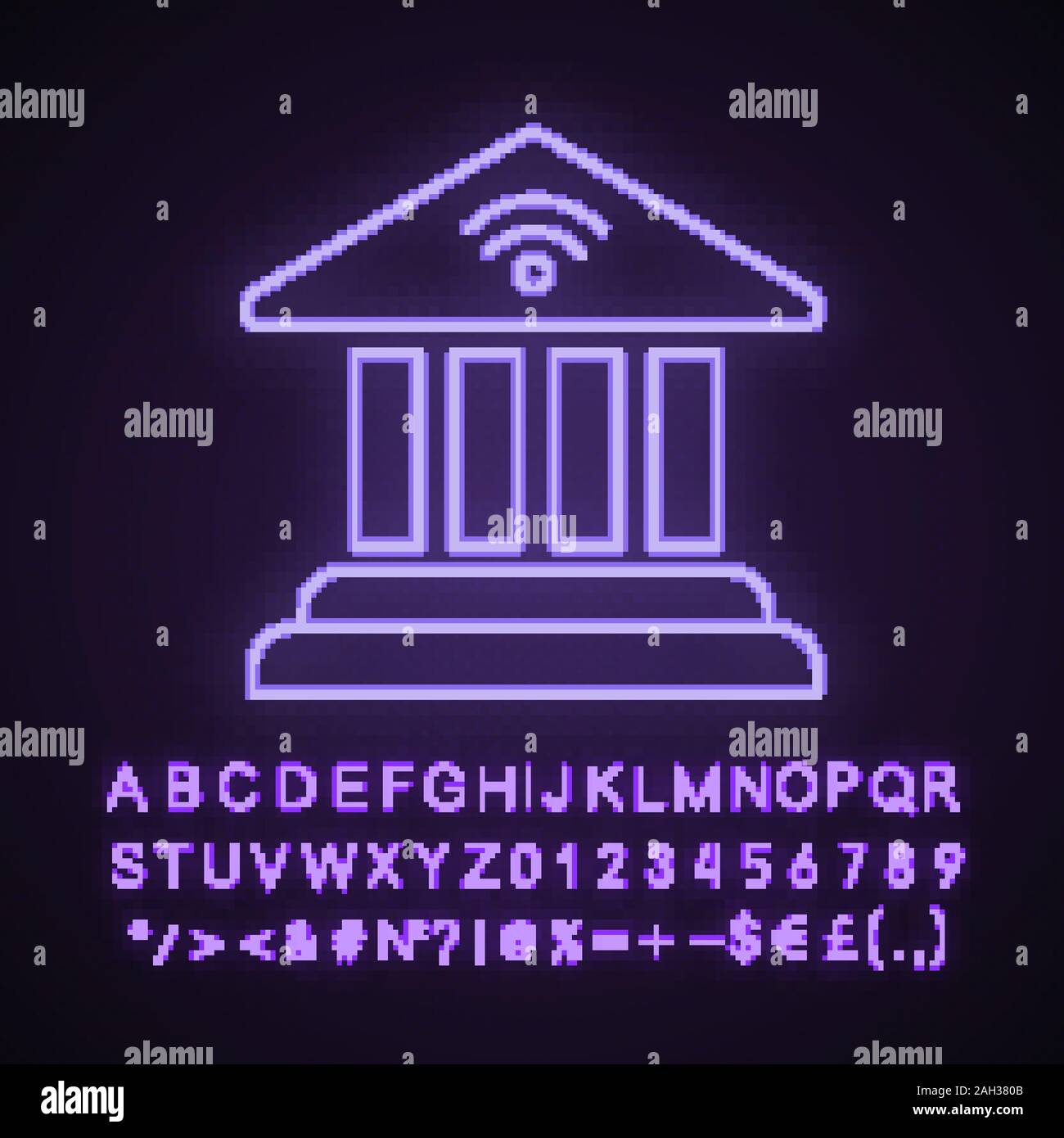 Online banking neon light icon. Account balance. E-payment. Bank ...