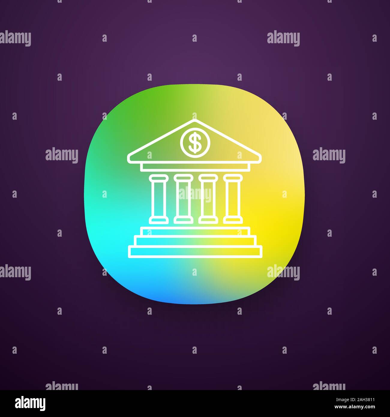 Online banking app icon. Account balance. E-payment. Bank building. UI ...