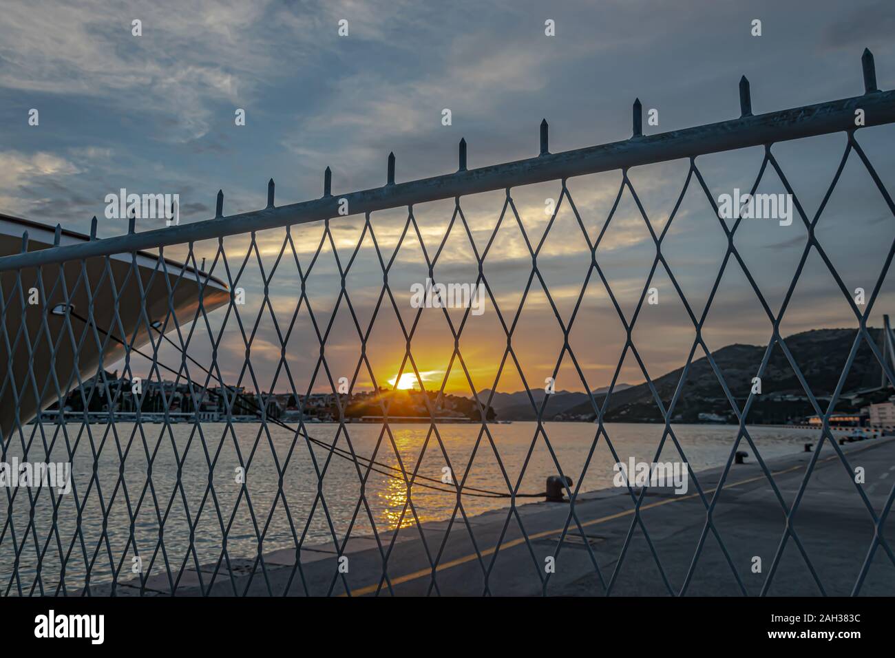 Gruz Harbor at sunset Stock Photo - Alamy