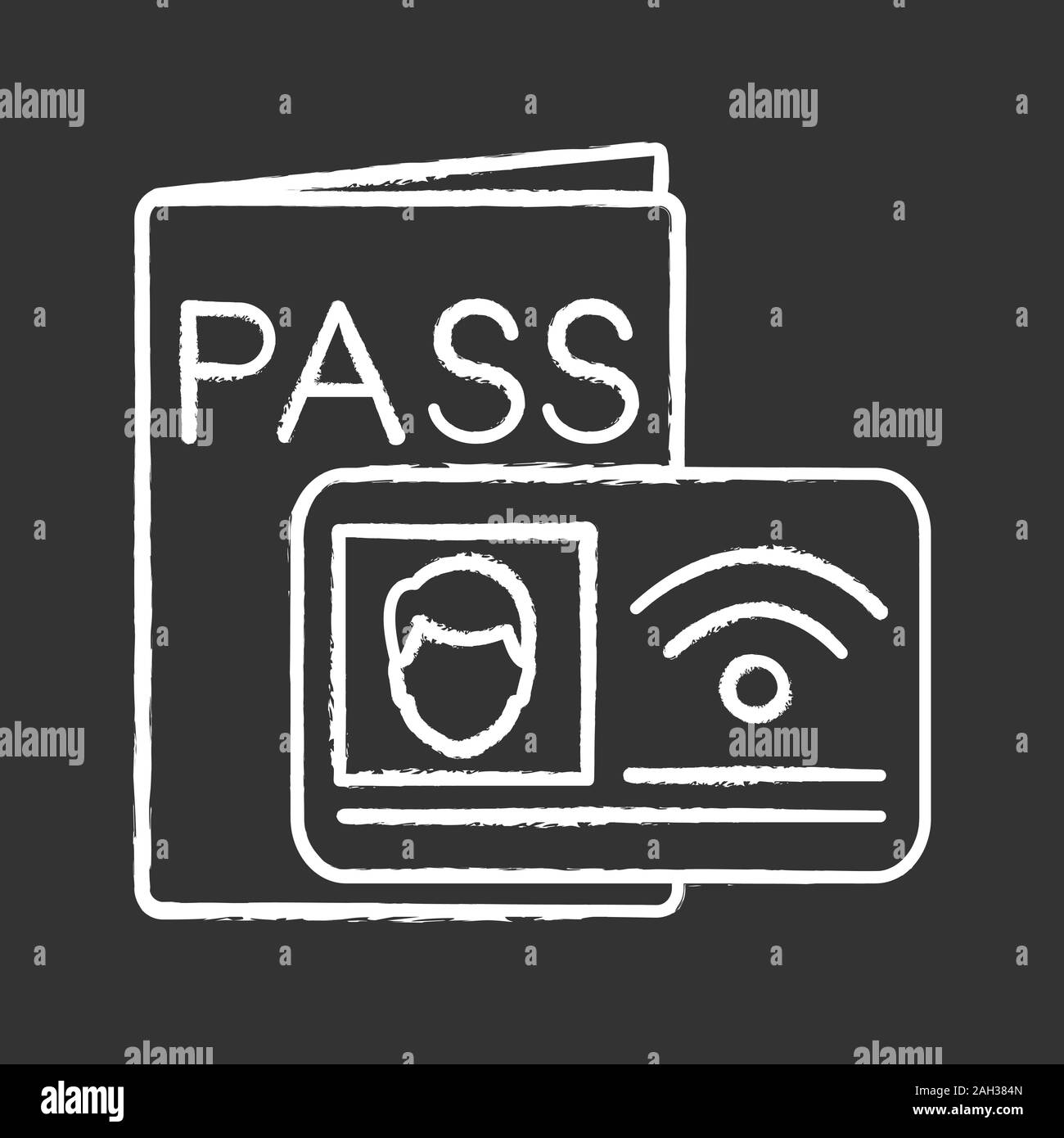 NFC identification system chalk icon. Near field communication. NFC ID ...