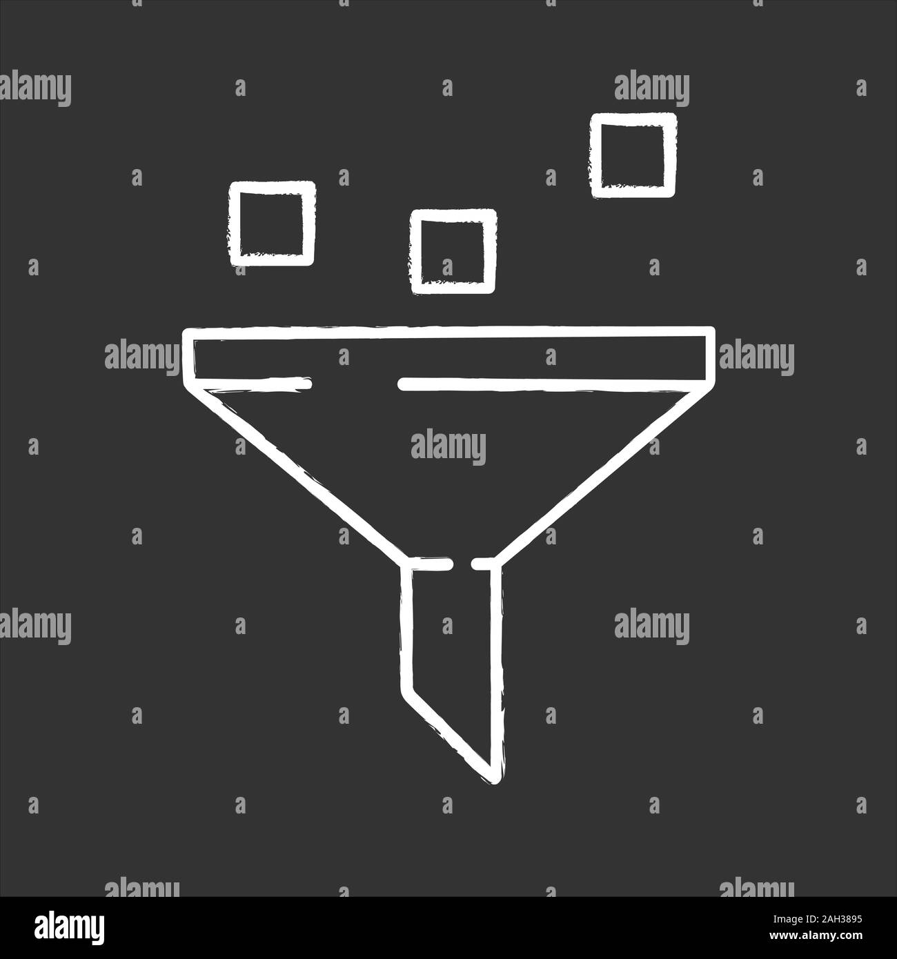 Data Filtering System Chalk Icon Machine Learning Process Data Mining Funnel Statistics