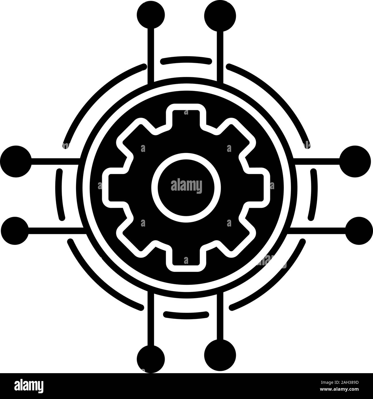 Digital settings glyph icon. Technological progress and innovation ...